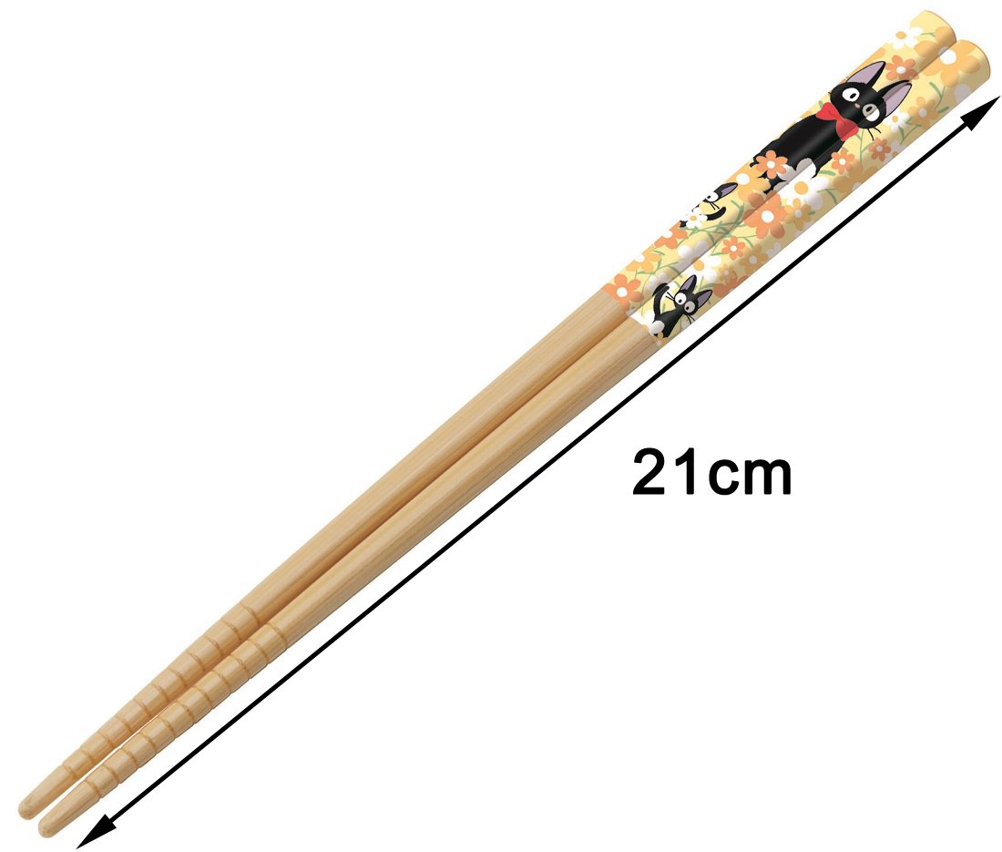 Kiki's Delivery Service Bamboo Chopstick -Anti-Slip Grip for Ease of Use - Authentic Japanese Design - Lightweight, Durable and Convenient - Flowers