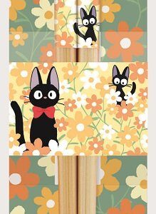 Kiki's Delivery Service Bamboo Chopstick -Anti-Slip Grip for Ease of Use - Authentic Japanese Design - Lightweight, Durable and Convenient - Flowers