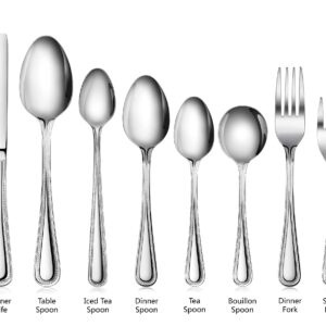 New Star Foodservice Bead Pattern, Stainless Steel, 36-Piece Flatware Set