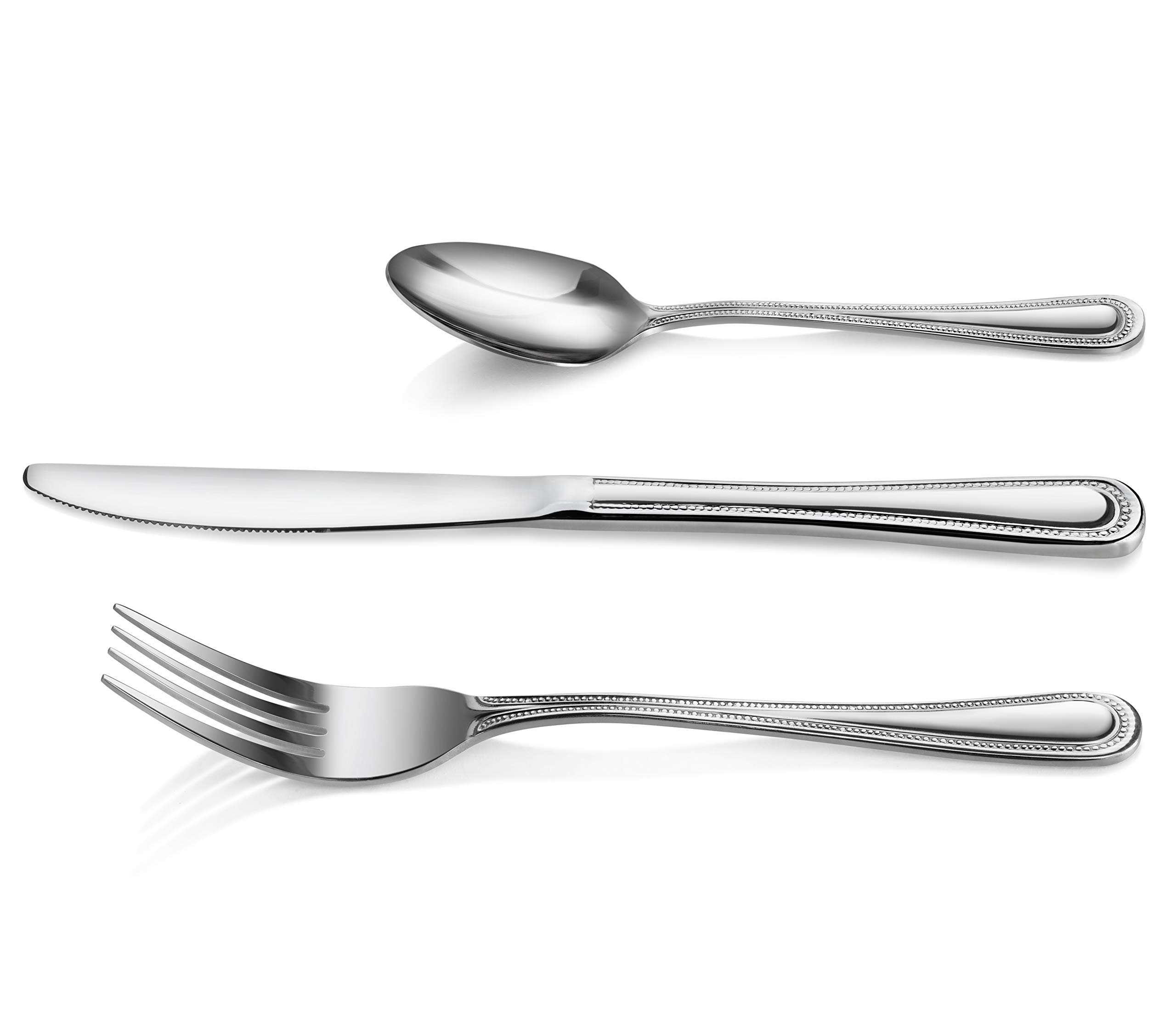 New Star Foodservice Bead Pattern, Stainless Steel, 36-Piece Flatware Set