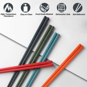 5 Pairs Fiberglass Chopsticks, Slivek Reusable Premium Japanese Chinese Korean Chopsticks Dishwasher Safe, Non-slip, Lightweight, 9.5 inches