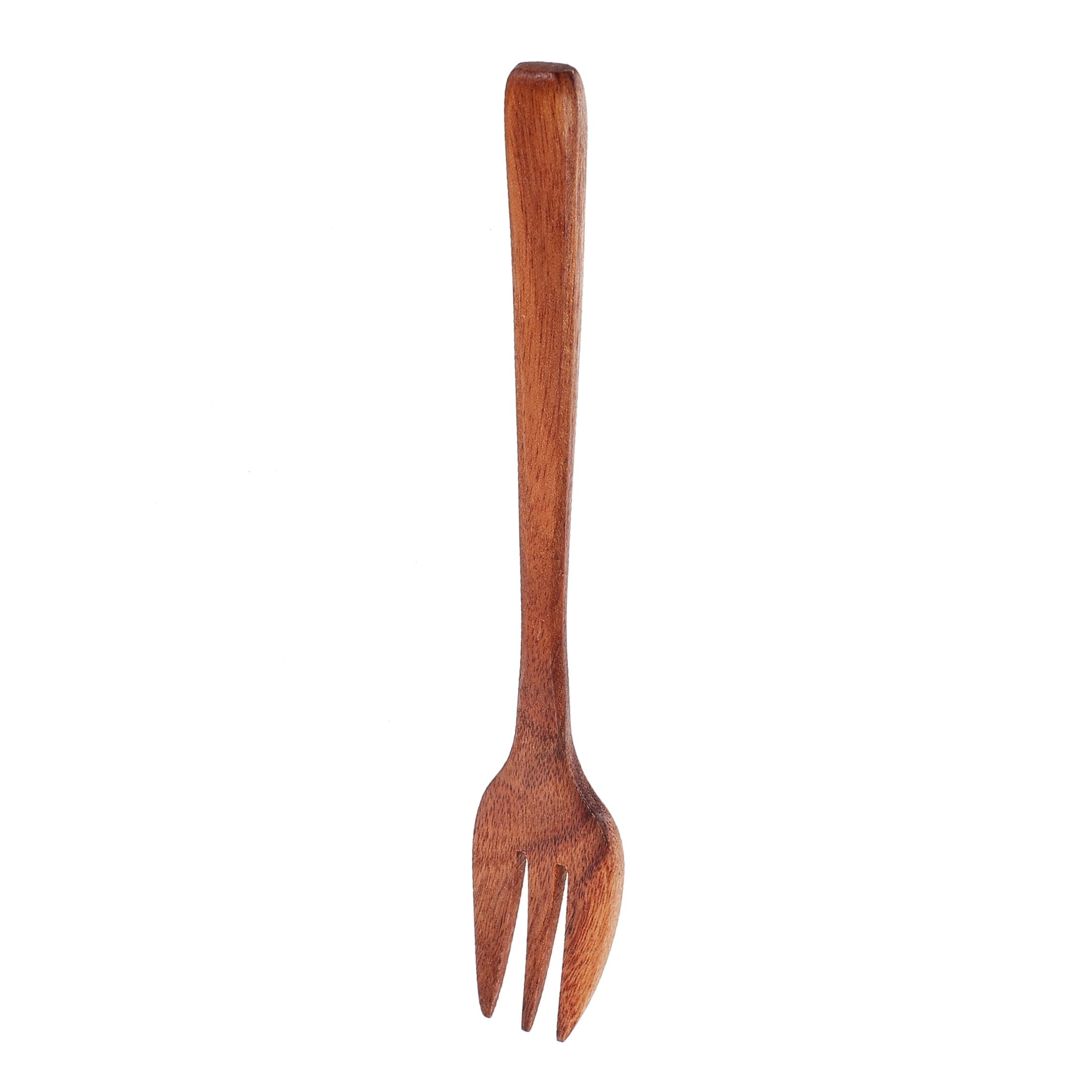 Salad Fork Wooden Cooking Fork: Cooking Salad Pasta Grill Tasting Fork Wood Kitchen Utensils for Mixing Cooking