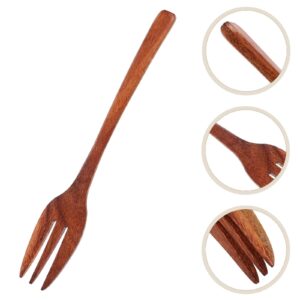 Salad Fork Wooden Cooking Fork: Cooking Salad Pasta Grill Tasting Fork Wood Kitchen Utensils for Mixing Cooking