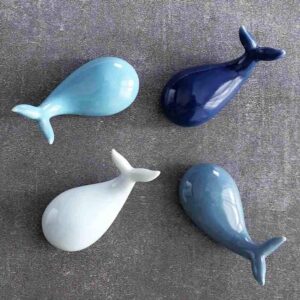 oryougo set of 4 blue whale ceramic chopstick holder creative animal chopstick rest spoon fork knife rack table decors