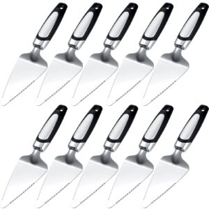 10 pcs pizza spatula pie server set stainless steel pizza spatula cake cutter serrated cake server tart dessert pie slicer with comfortable handle for wedding birthday kitchen cutting serving utensils