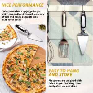 10 Pcs Pizza Spatula Pie Server Set Stainless Steel Pizza Spatula Cake Cutter Serrated Cake Server Tart Dessert Pie Slicer with Comfortable Handle for Wedding Birthday Kitchen Cutting Serving Utensils