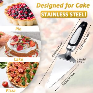 10 Pcs Pizza Spatula Pie Server Set Stainless Steel Pizza Spatula Cake Cutter Serrated Cake Server Tart Dessert Pie Slicer with Comfortable Handle for Wedding Birthday Kitchen Cutting Serving Utensils