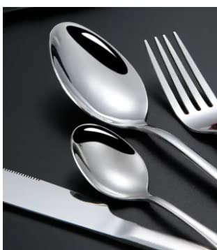 30 Piece Flatware Set for 6, Large Fork, Large Spoon, Small Spoon, Table Knife, Steak Knife