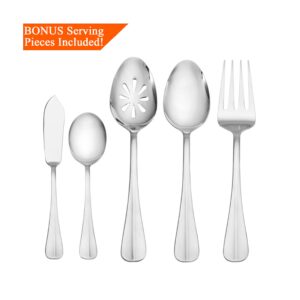 International Silver Simplicity 53-Piece Stainless Steel Flatware Set with Serving Utensil Set, Service for 8