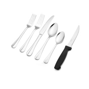 International Silver Simplicity 53-Piece Stainless Steel Flatware Set with Serving Utensil Set, Service for 8