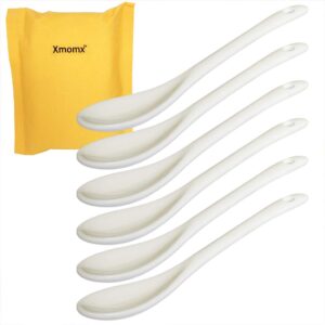 xmomx 6 pcs porcelain egg spoons ceramic spoons white 5 inch coffee dessert yogurt tea milky tea