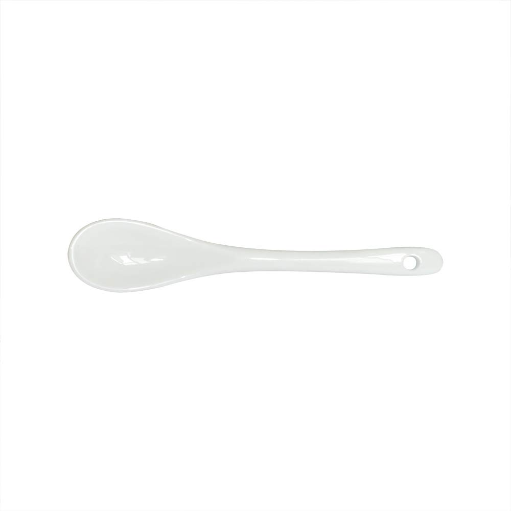 Xmomx 6 pcs Porcelain Egg Spoons Ceramic Spoons White 5 inch Coffee Dessert Yogurt Tea milky tea