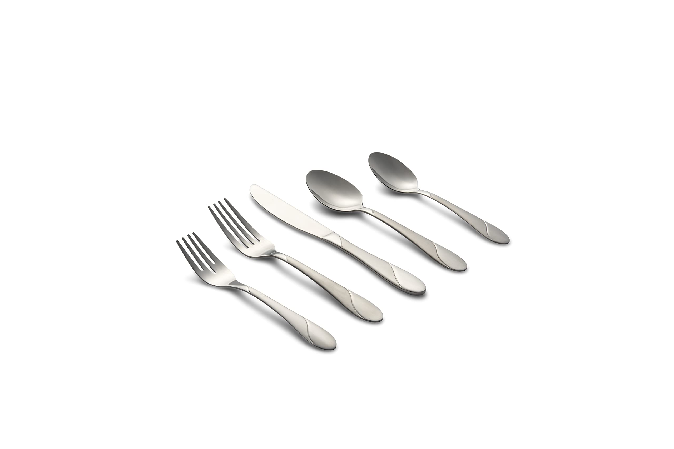 Cambridge Silversmiths Swirl Sand 89-Piece Flatware Set