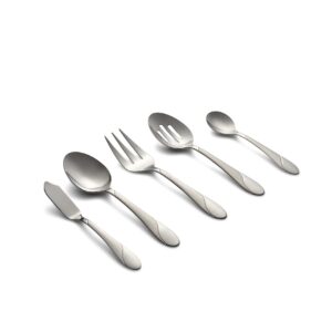 Cambridge Silversmiths Swirl Sand 89-Piece Flatware Set