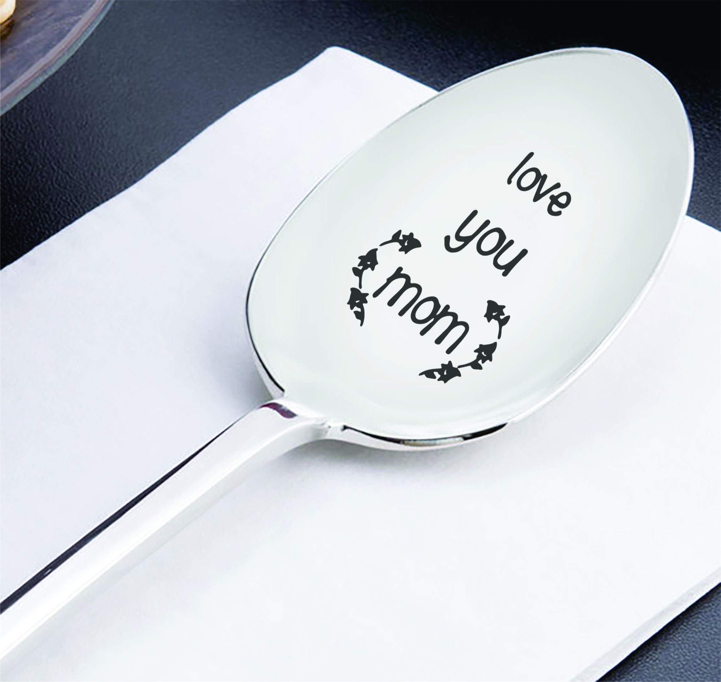 Love You Mom - gifts for mom - birthday gifts for women - Coffee Spoon mom Gift - Engraved Spoon - stainless steel - Birthday gifts - Mothers day gifts - Spoon Gift By Boston Creative company#SP_041