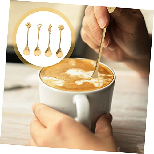 UPKOCH 2 Sets /4pcs Coffee Stirring Spoon Espresso Spoons Mixing Spoon Coffee Stir Spoons Stainless Steel Stirring Spoon Sugar Spoon Sugar Spoons Kitchen Gadget Dessert Spoon Drink Spoon