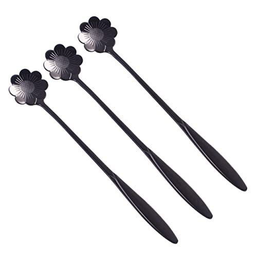 UPKOCH 3 Pcs Stainless Steel Spoon Stainless Steel Set Stir Sticks for Cocktails Dinnerware Spoons Silverware Set Decorative Spoon Ice Cream Scoop Coffee Spoon Mixing Spoon Tea Spoon