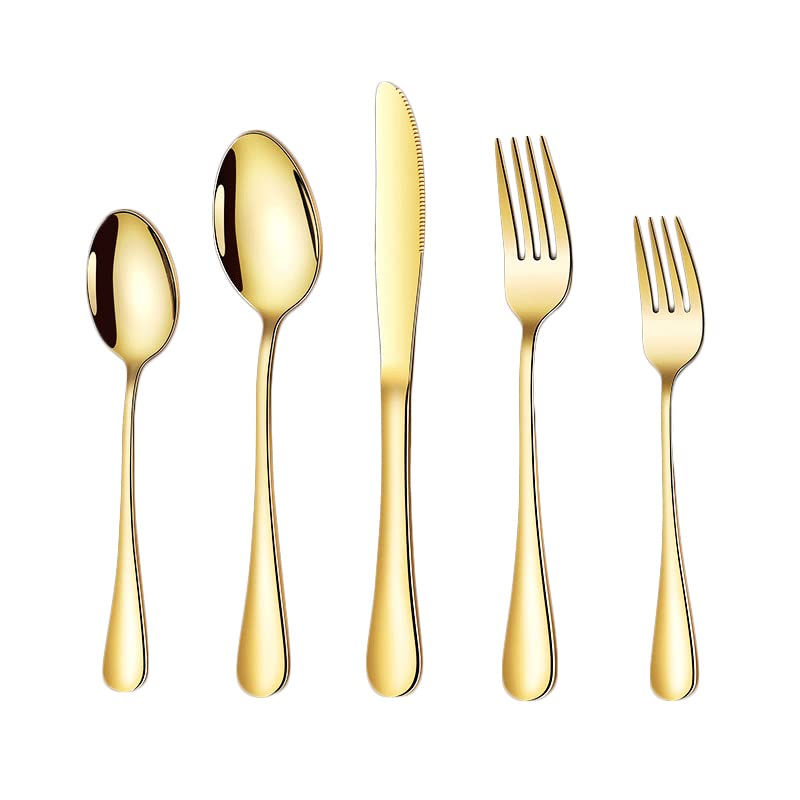 Wedding Stainless Steel Gold Cutlery Set Spoon Fork And Knife gold Matted Cutlery flatware Set