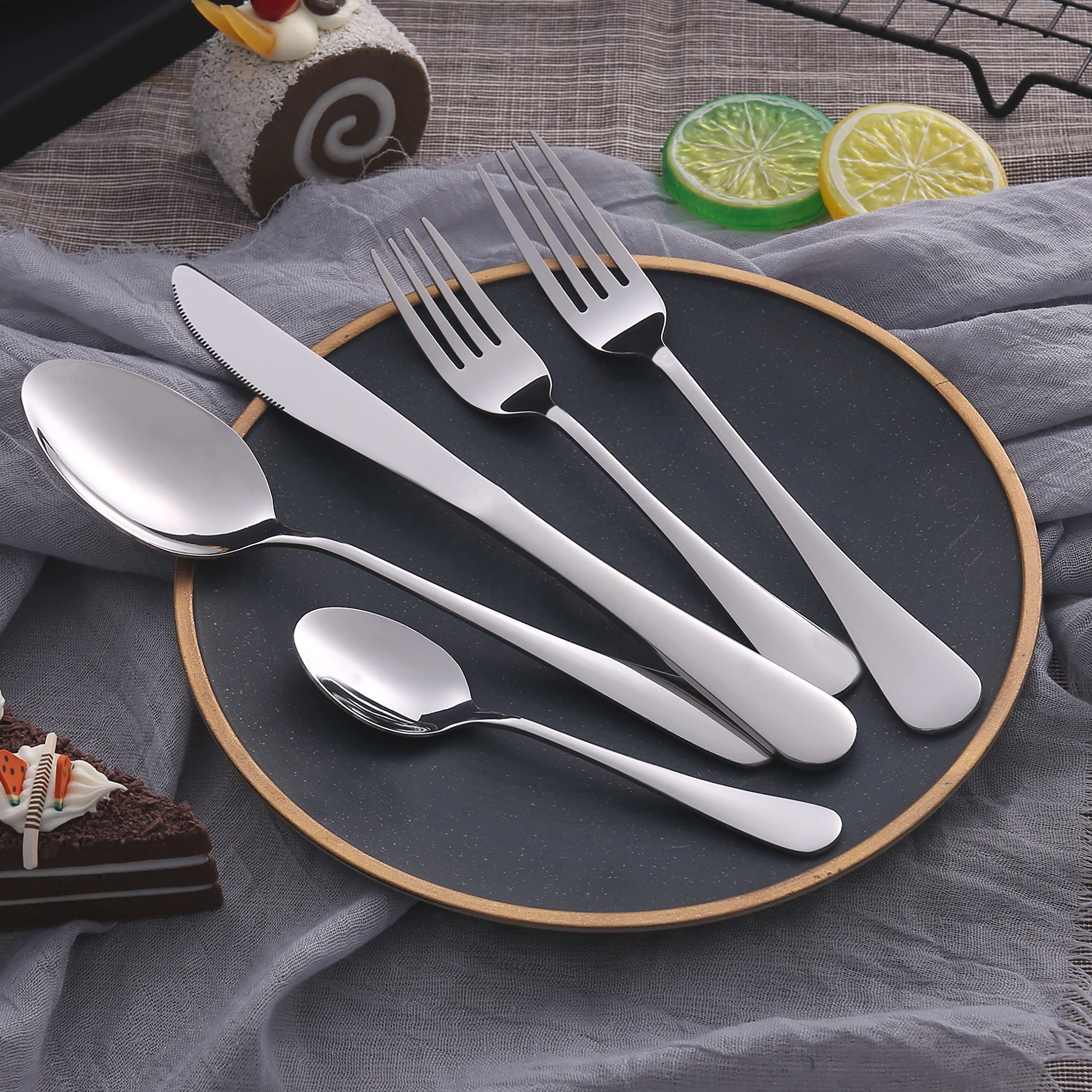 Wedding Stainless Steel Gold Cutlery Set Spoon Fork And Knife gold Matted Cutlery flatware Set