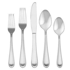 hampton forge clark – 20 piece flatware set, service for 4, one size, silver