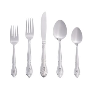 riverridge 5417-843-p rose 46 piece monogrammed flatware set, letter p, no size, silver