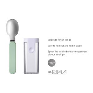 Mepal Ellipse Nordic Blue Foldable Spoon-Reusable-Cutlery for Travel-Ideal for Cereal Cups to Go-Dishwasher Safe, zzzz-s