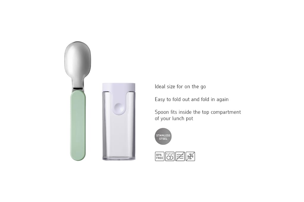 Mepal Ellipse Nordic Blue Foldable Spoon-Reusable-Cutlery for Travel-Ideal for Cereal Cups to Go-Dishwasher Safe, zzzz-s