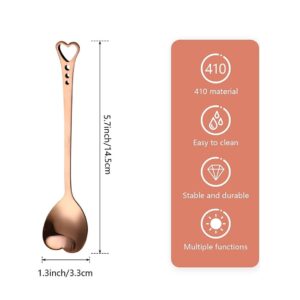 10-Piece Heart-Shaped Stainless Steel Dessert Spoon Set for Home, Restaurant, Cafe, and Bar - Elegant Design, Multi-Functional Usage, and Durable Quality Rose Gold