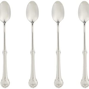 Wallace Napoleon Bee 18/10 Stainless Steel Iced Beverage Spoon, Set of 4, Silver