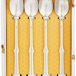 Wallace Napoleon Bee 18/10 Stainless Steel Iced Beverage Spoon, Set of 4, Silver