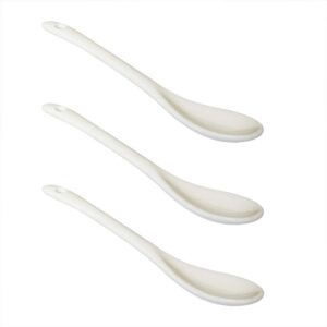 xmomx 3 pcs porcelain egg spoons ceramic spoons white 5 inch coffee dessert yogurt tea milky tea