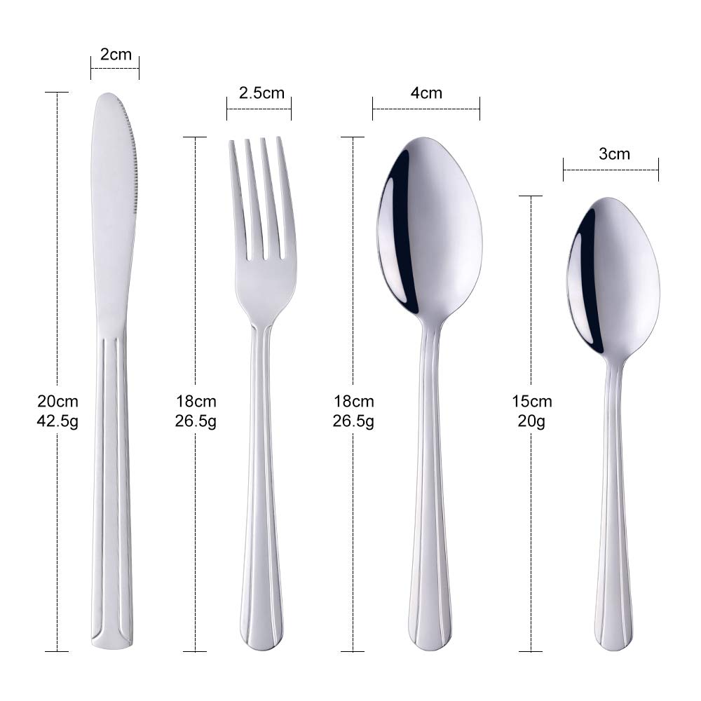 BuyGo Silverware Set, 32-Piece Flatware Set for 8 Stainless Steel Dinnerware Set Cutlery Tableware, Include Dinner Knife/Fork/Spoon/Teaspoon, Dishwasher Safe