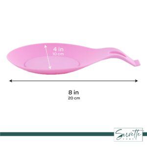 Silicone Spoon Rest for Kitchen Spoon Holder - Pink