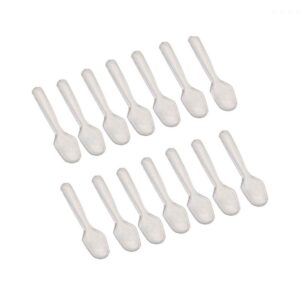 500Pcs 3 Inch Clear Mini Plastic Spoons Disposable Tasting Spoon Scoops for Dessert Ice Cream Appetizer Cake Spices Food Supply