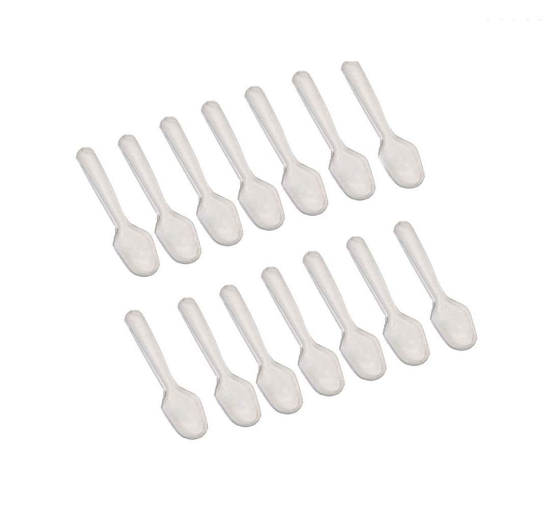 500Pcs 3 Inch Clear Mini Plastic Spoons Disposable Tasting Spoon Scoops for Dessert Ice Cream Appetizer Cake Spices Food Supply