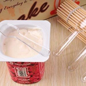 500Pcs 3 Inch Clear Mini Plastic Spoons Disposable Tasting Spoon Scoops for Dessert Ice Cream Appetizer Cake Spices Food Supply