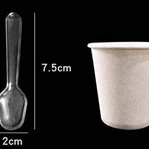 500Pcs 3 Inch Clear Mini Plastic Spoons Disposable Tasting Spoon Scoops for Dessert Ice Cream Appetizer Cake Spices Food Supply