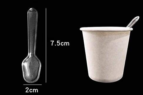 500Pcs 3 Inch Clear Mini Plastic Spoons Disposable Tasting Spoon Scoops for Dessert Ice Cream Appetizer Cake Spices Food Supply