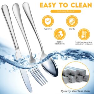 100 Pieces Silverware Set Stainless Steel Flatware Set for 20 Silver Flatware Sets Include Fork Knife Spoon Set, Mirror Finished, Dishwasher Safe