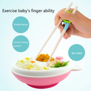 Miraclekoo Kids Chopsticks Training,4 Pairs Training Chopsticks for Kids Toddler Beginners ,Easy to Use Learning Chopsticks