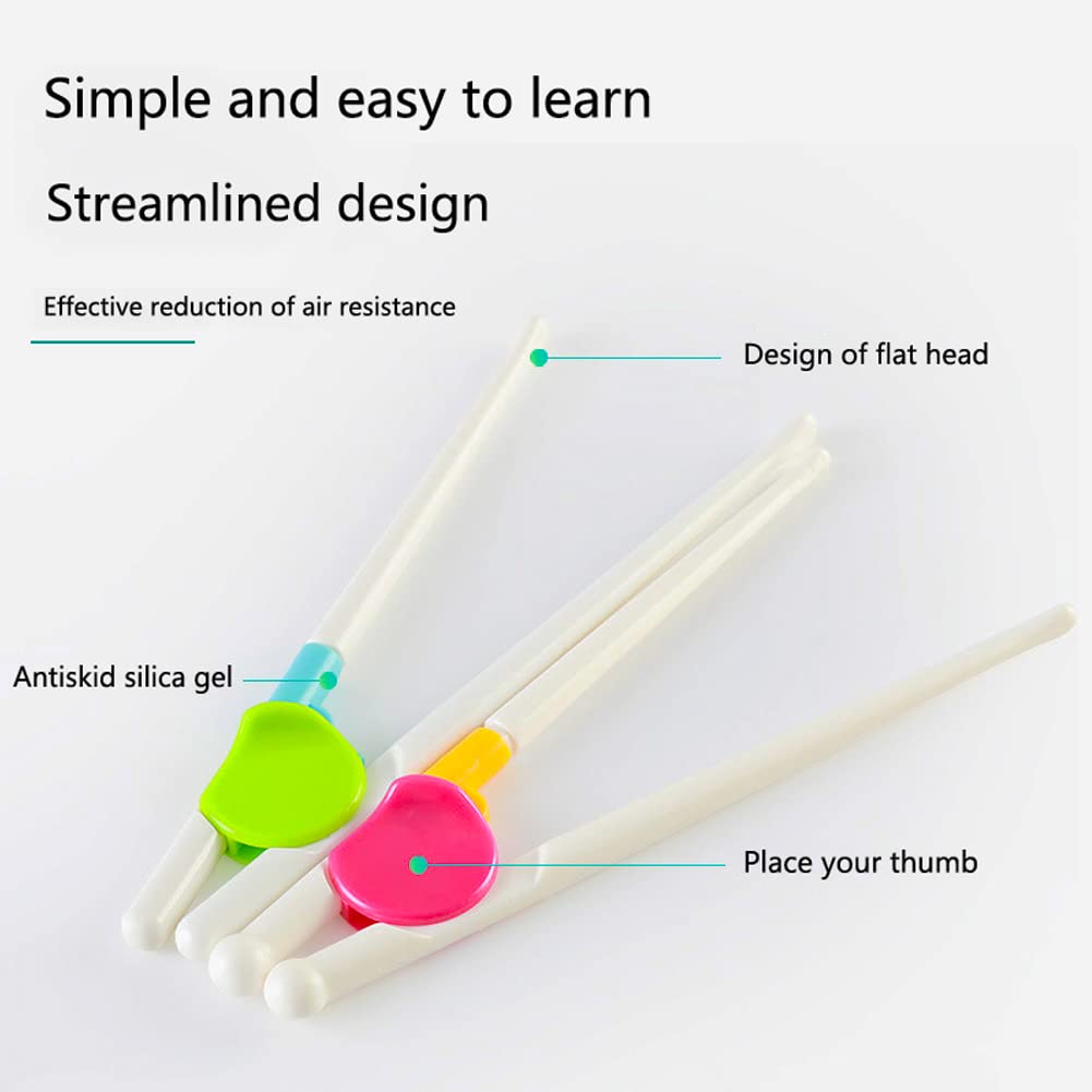 Miraclekoo Kids Chopsticks Training,4 Pairs Training Chopsticks for Kids Toddler Beginners ,Easy to Use Learning Chopsticks