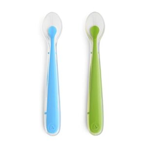 munchkin gentle silicone spoon, blue/green