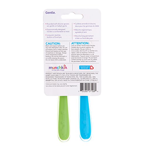 Munchkin Gentle Silicone Spoon, Blue/Green