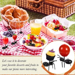 12 PCS Ants Toothpicks Food Fruit Picks Decoration Ant Shape Forks Snack Cake Dessert Tableware for Home Party Dinner Fruit Pick