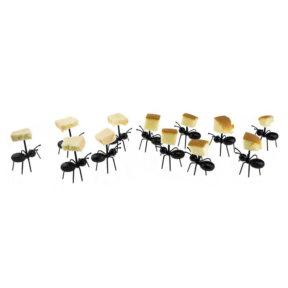 12 PCS Ants Toothpicks Food Fruit Picks Decoration Ant Shape Forks Snack Cake Dessert Tableware for Home Party Dinner Fruit Pick