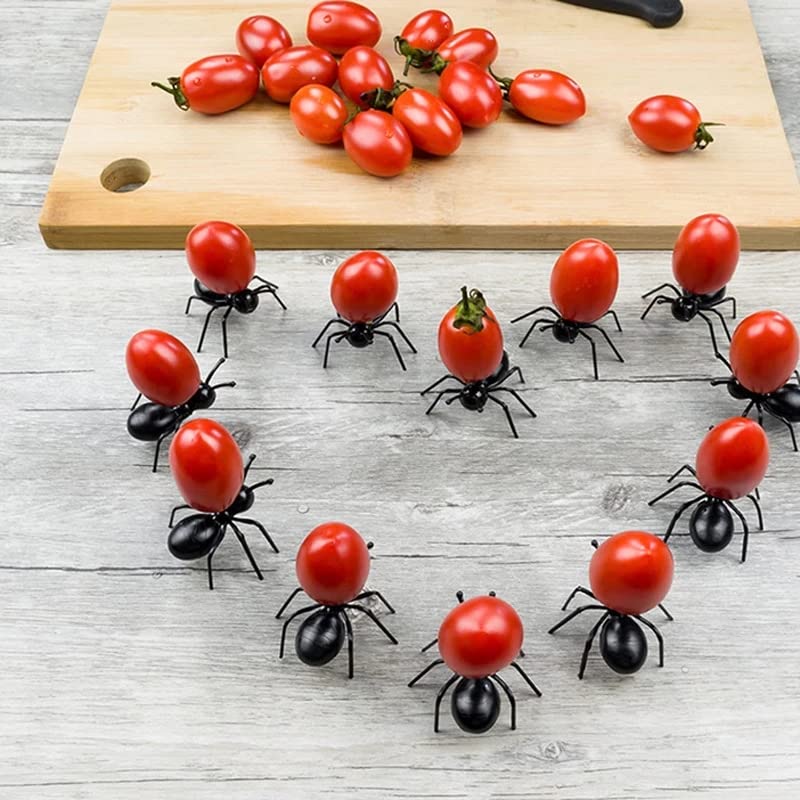 12 PCS Ants Toothpicks Food Fruit Picks Decoration Ant Shape Forks Snack Cake Dessert Tableware for Home Party Dinner Fruit Pick