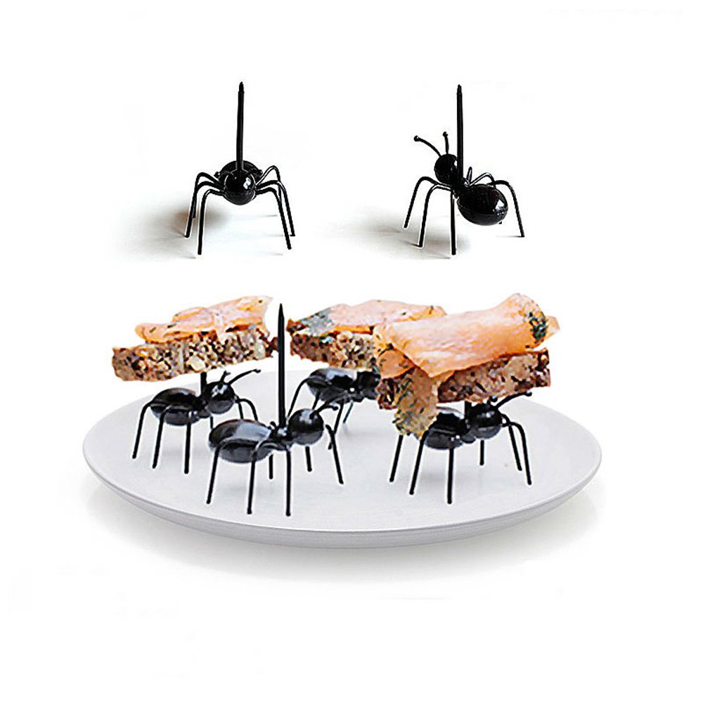 12 PCS Ants Toothpicks Food Fruit Picks Decoration Ant Shape Forks Snack Cake Dessert Tableware for Home Party Dinner Fruit Pick