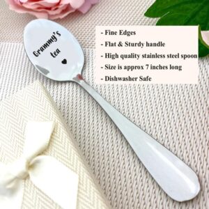 Grammy's Tea Engraved Spoon gift for grandma - grammy gifts for grandma - nana gifts from grandkids/grandchildren - Nana spoon - 7 inch long sturdy stainless steel