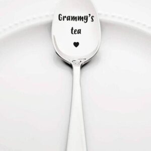 Grammy's Tea Engraved Spoon gift for grandma - grammy gifts for grandma - nana gifts from grandkids/grandchildren - Nana spoon - 7 inch long sturdy stainless steel