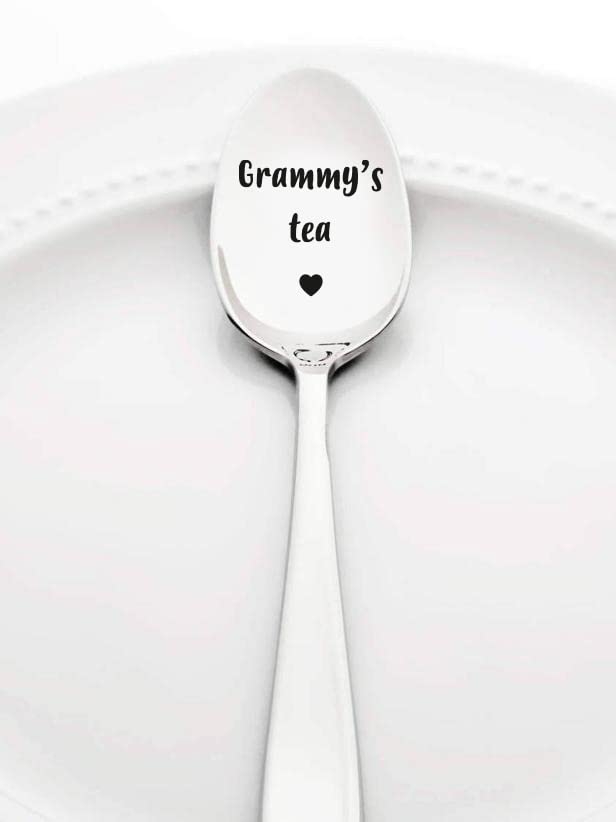 Grammy's Tea Engraved Spoon gift for grandma - grammy gifts for grandma - nana gifts from grandkids/grandchildren - Nana spoon - 7 inch long sturdy stainless steel